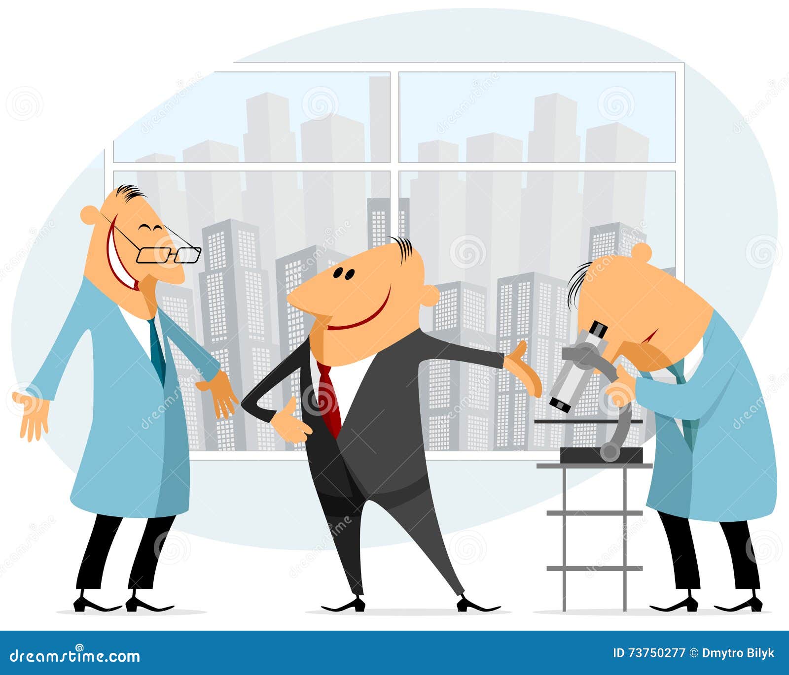 Boss and scientists stock vector. Illustration of medical - 73750277