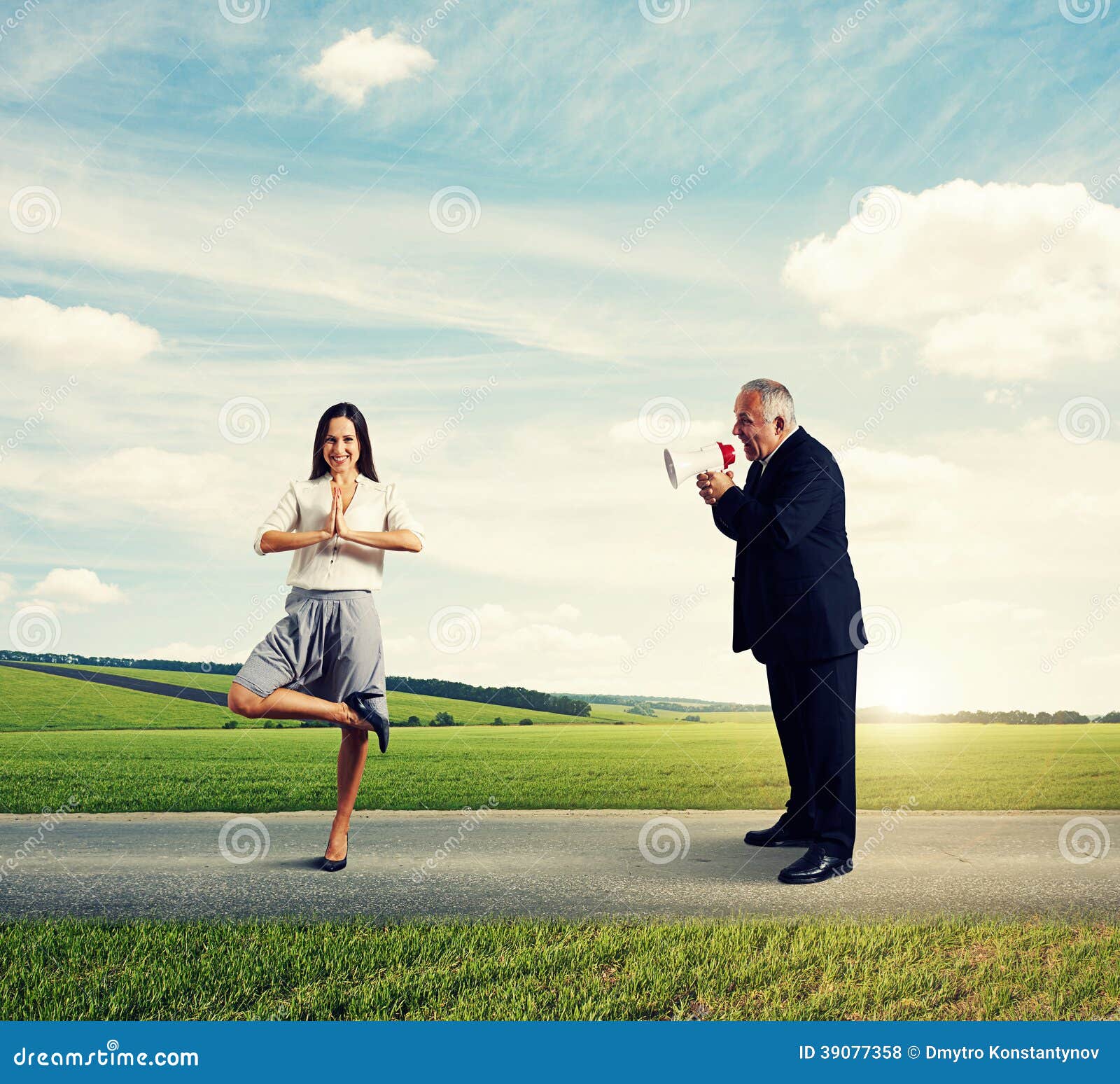 Boss Screaming at Calm Worker Stock Photo - Image of outdoor, caucasian ...