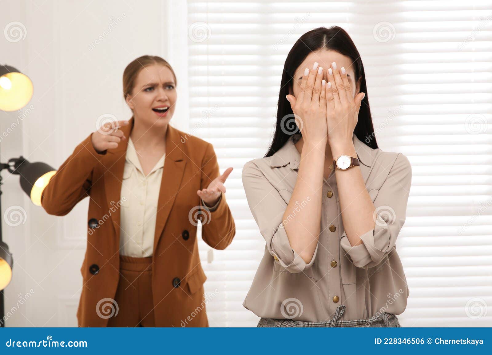 Boss Screaming at Employee in Office. Toxic Work Stock Photo - Image of ...