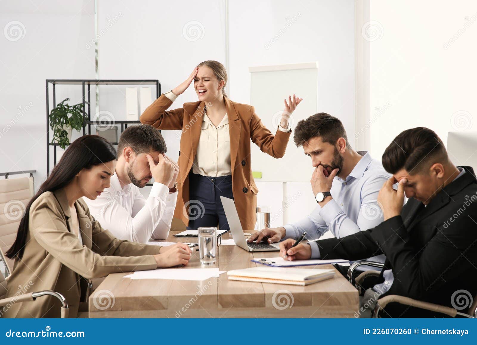 Boss Screaming At Employees In Office. Toxic Work Environment Stock ... Boss Screaming At Employees In Office. Toxic Work Environment Stock ...