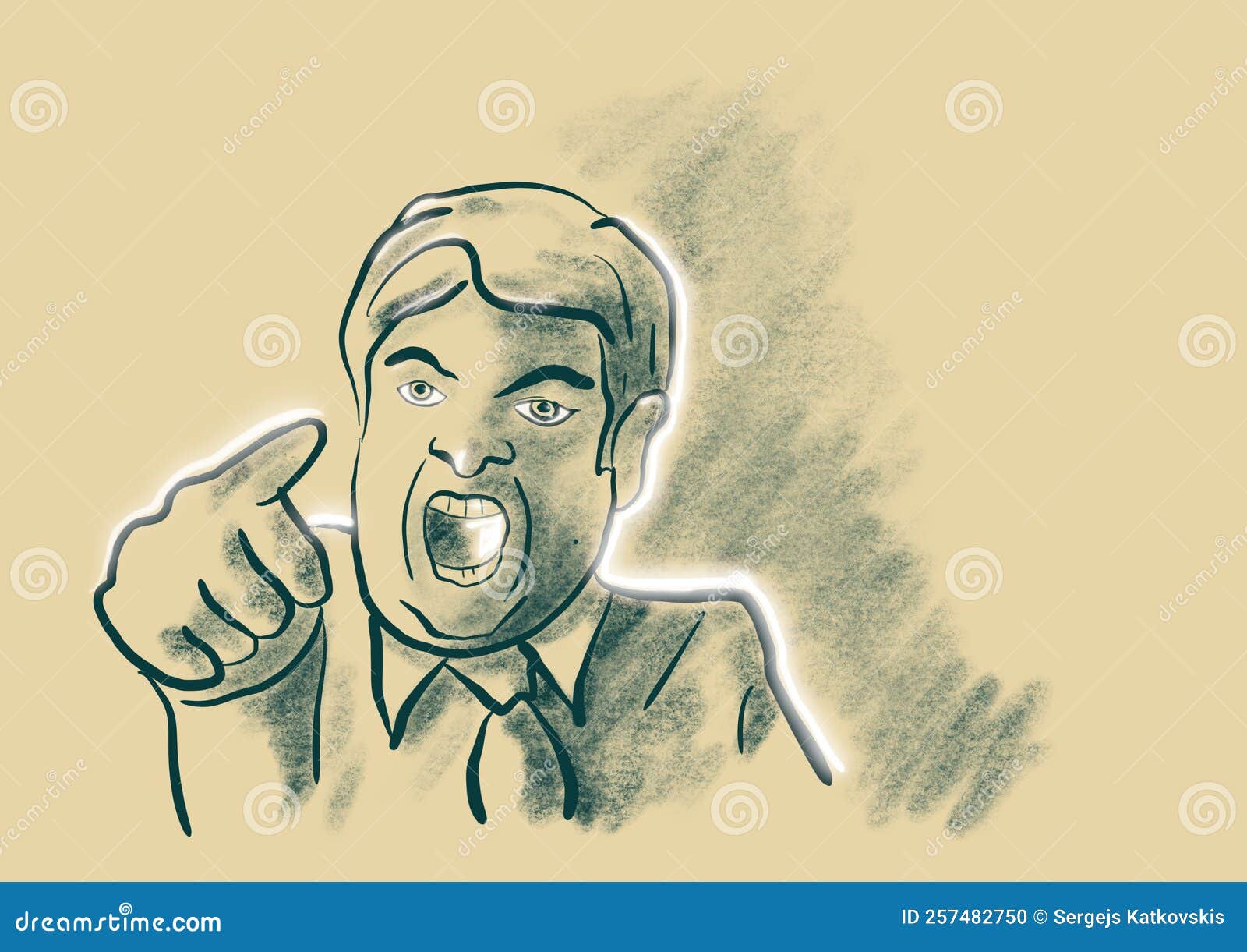 Boss Screaming Excitedly in the Office Stock Illustration ... Boss Screaming Excitedly in the Office Stock Illustration ...