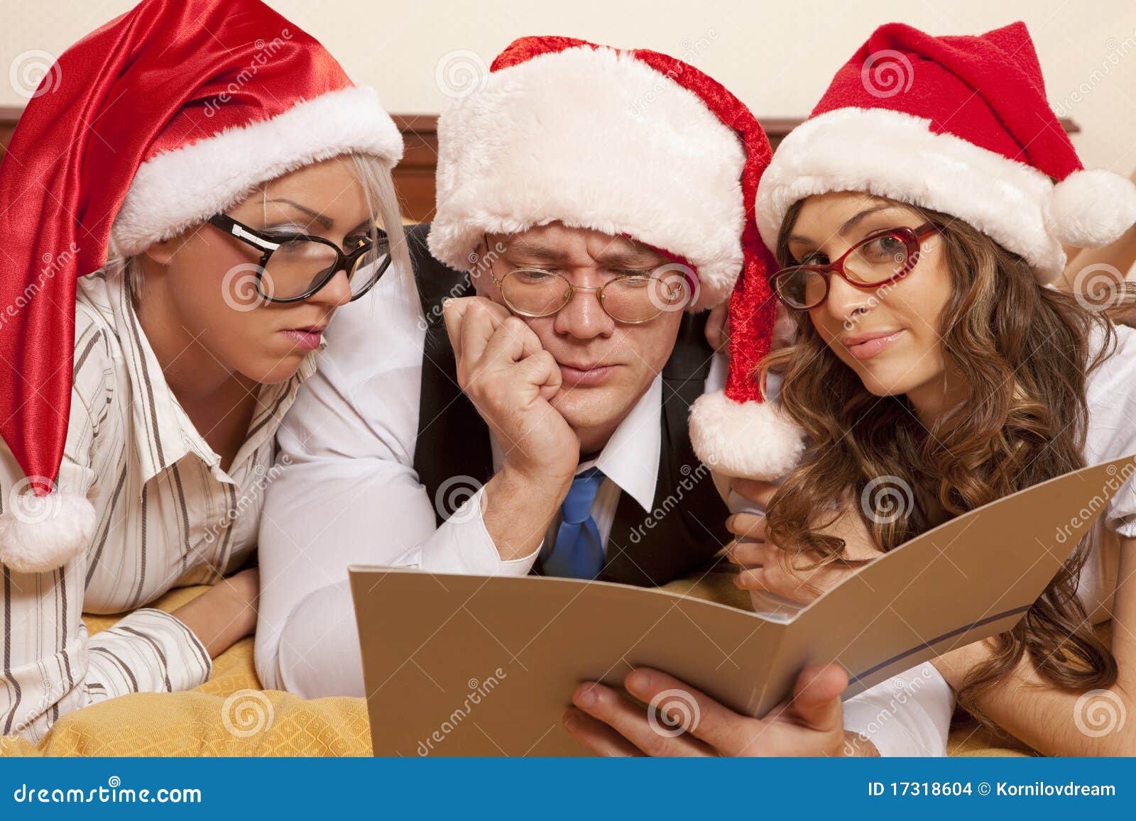 Boss with Secretaris on New Year Stock Photo - Image of love, manager ...