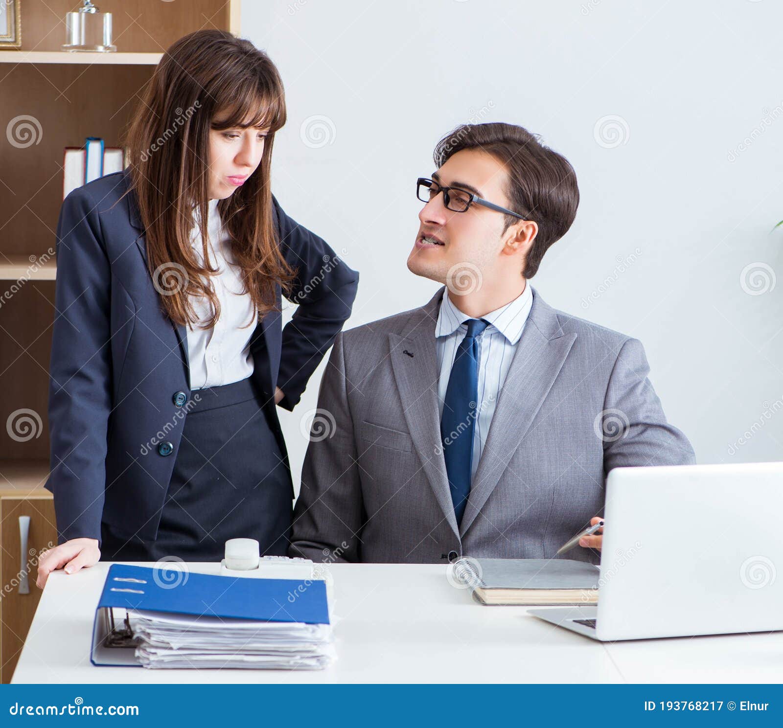 Boss and Secretary in the Office Stock Image - Image of colleague ...