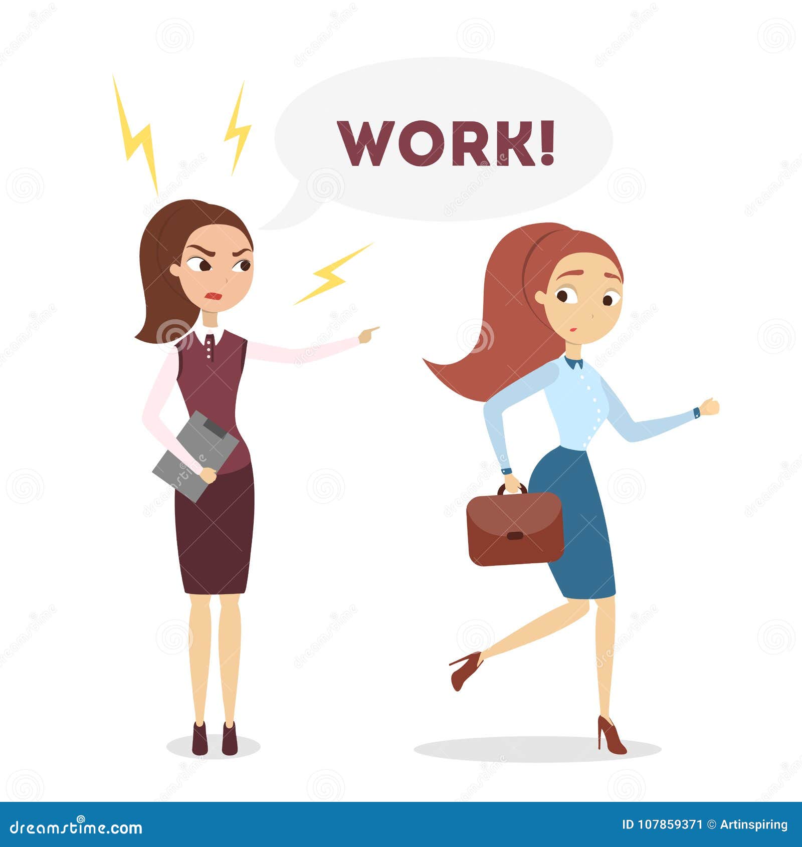 Boss shouting at employee. stock vector. Illustration of employee ...