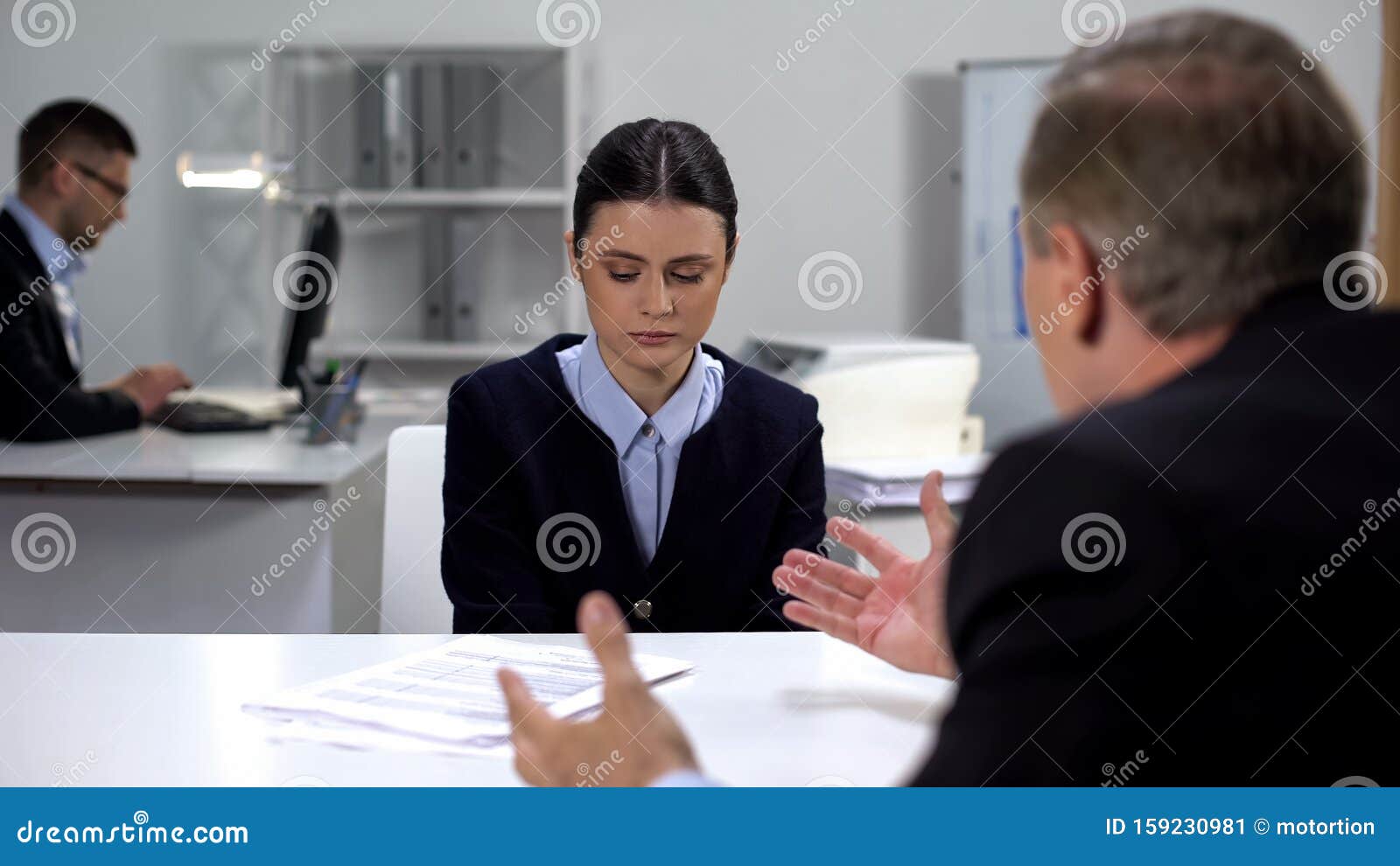 Boss Shouting on Female Manager, Report Lying on Table, Failed Work ...