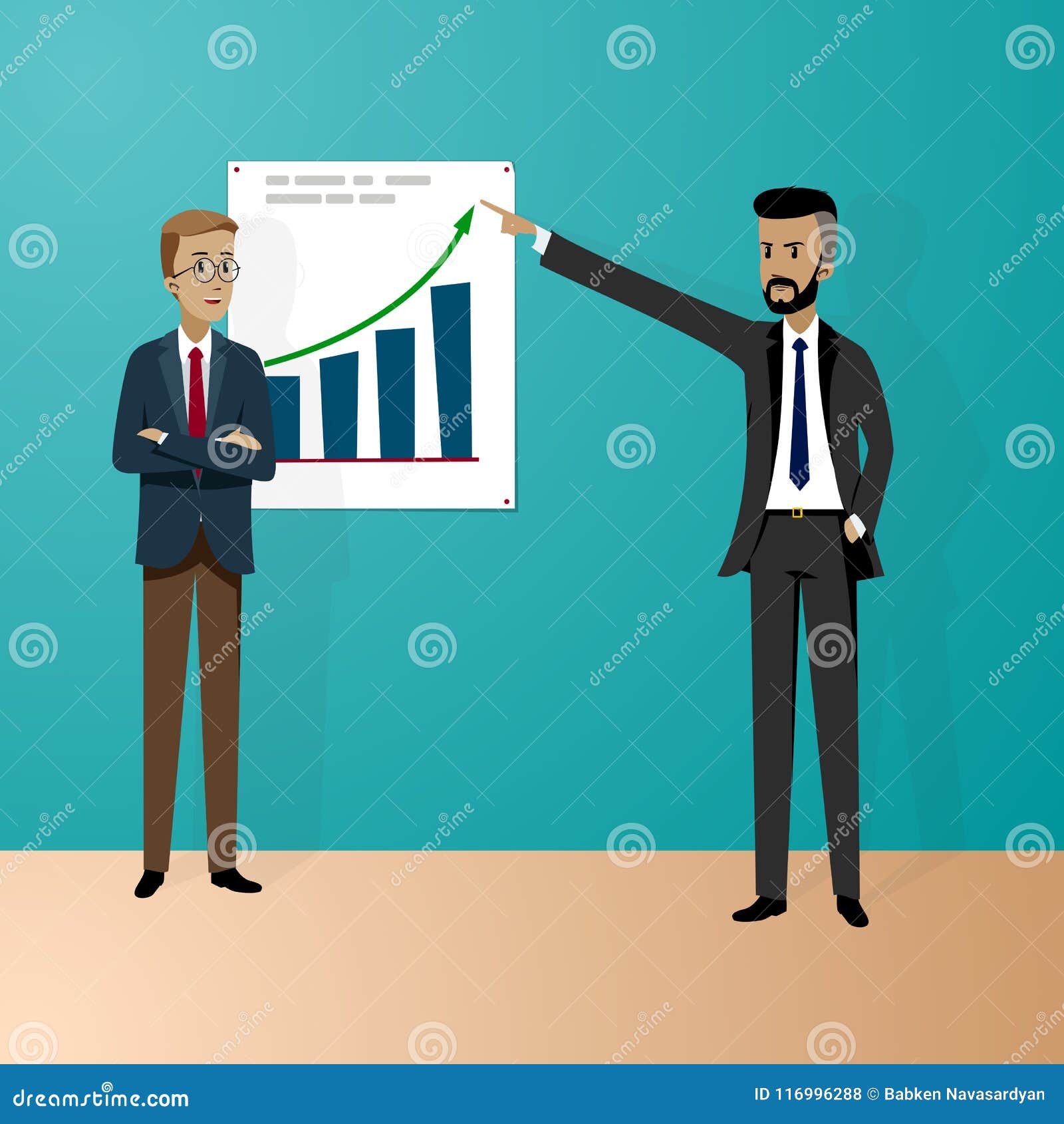 Boss Showing Diagram To Employee Stock Vector - Illustration of boss ...