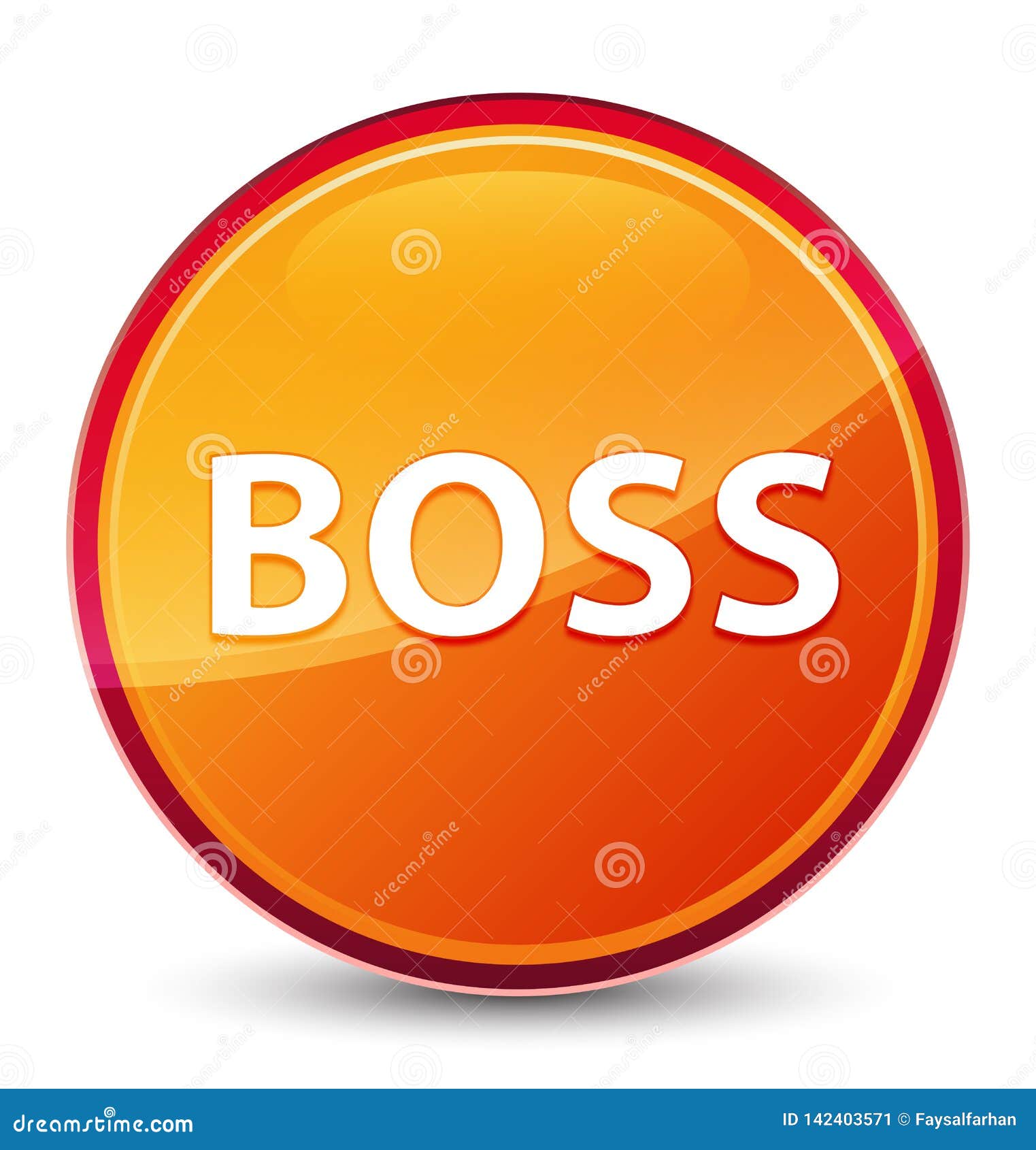 Boss Special Glassy Orange Round Button Stock Vector - Illustration of ...