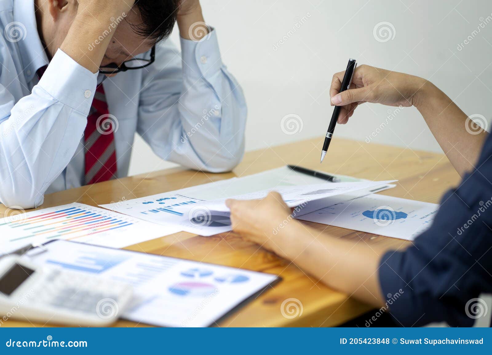 Boss or Staff Feel Bad and Disappointed Stock Photo - Image of desk ...