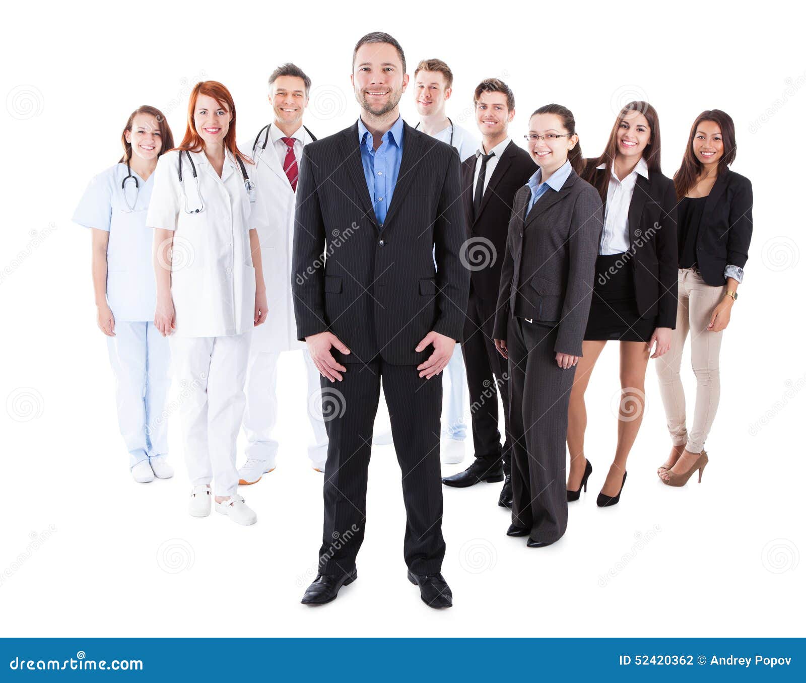 Boss Standing on Front of His Team Stock Photo - Image of boss, concept ...