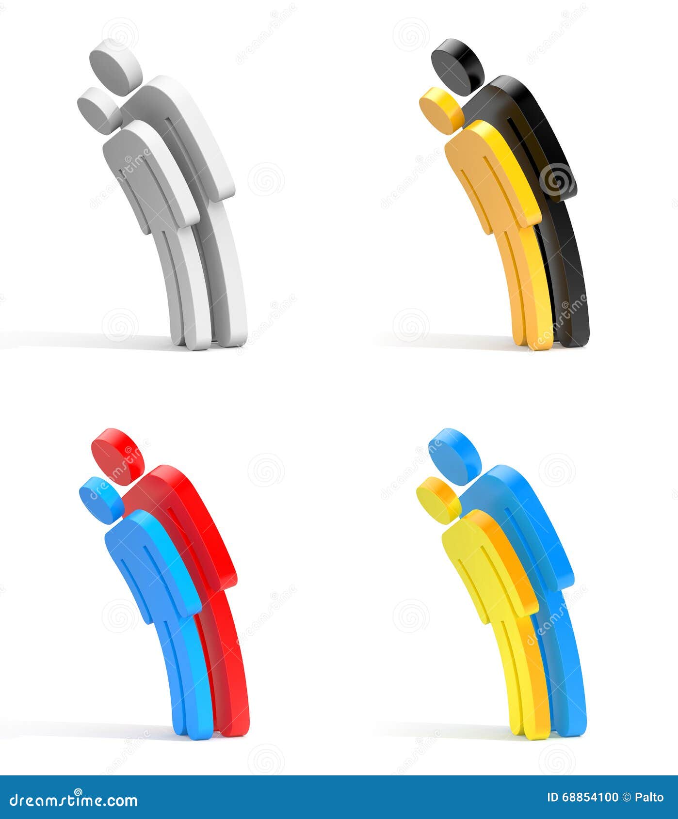 Strong And Weak Men - Cartoon People Character Isolated Illustration ...