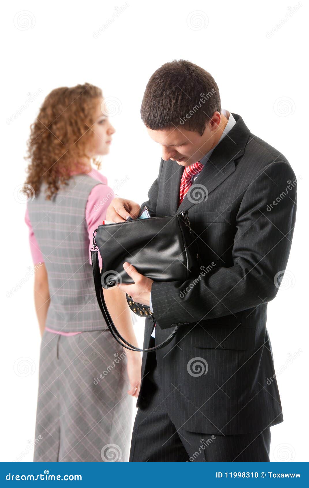 Boss Suspecting Assistant in Spying. Stock Photo - Image of person ...