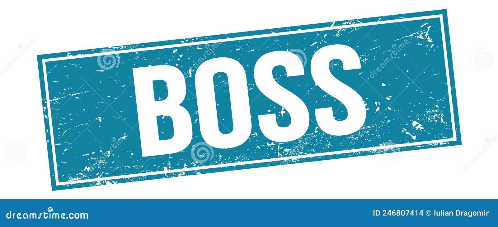 BOSS Text on Blue Grungy Rectangle Stamp Stock Illustration ...