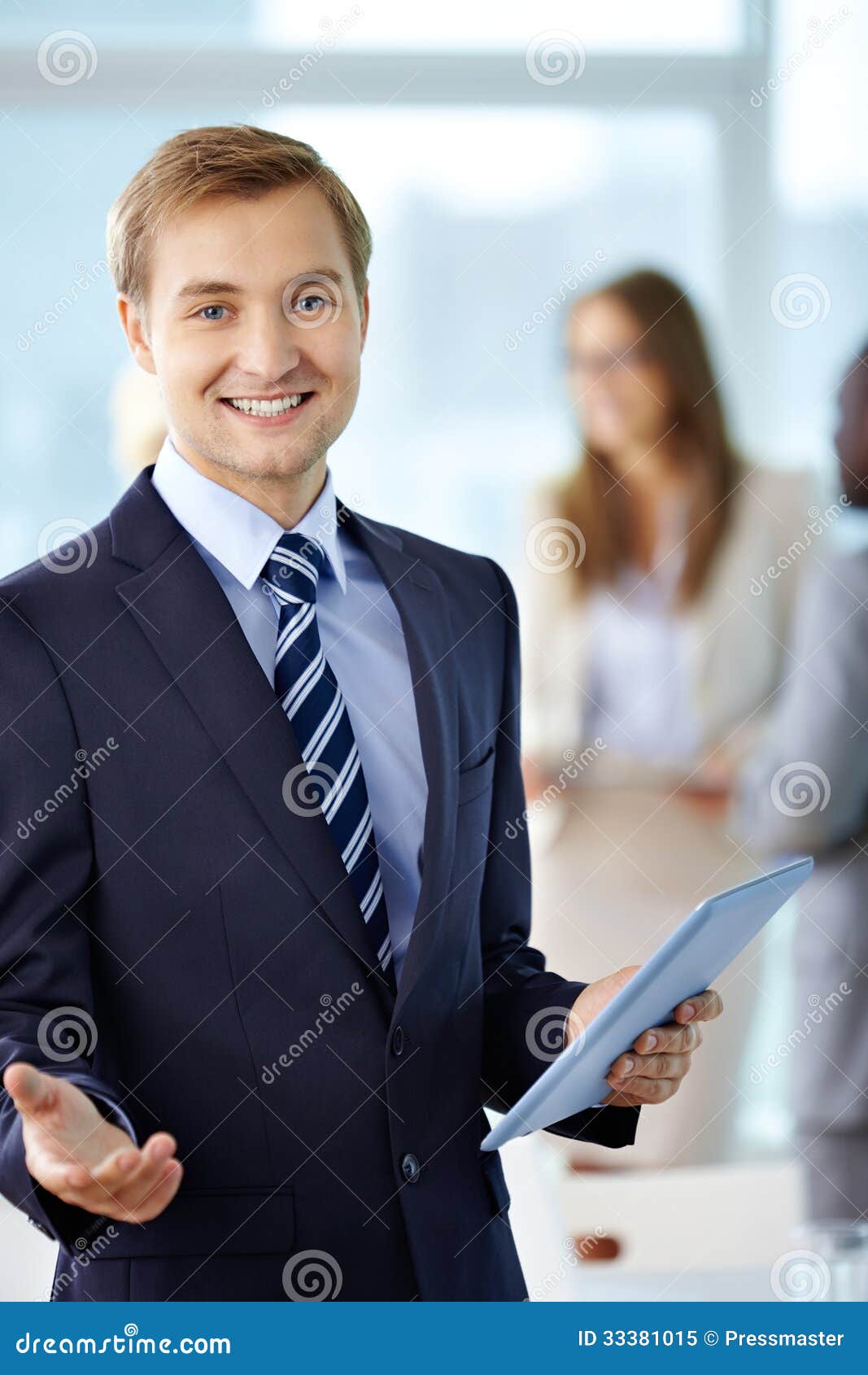 Boss with touchpad stock image. Image of looking, businessman - 33381015