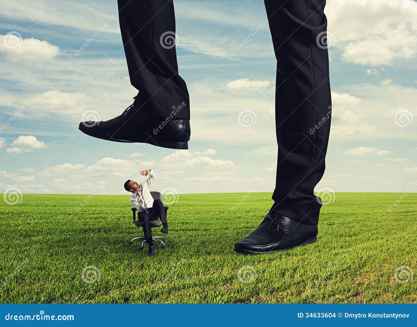 Boss Trampling Down Bad Worker Stock Photo - Image of green, crush ...