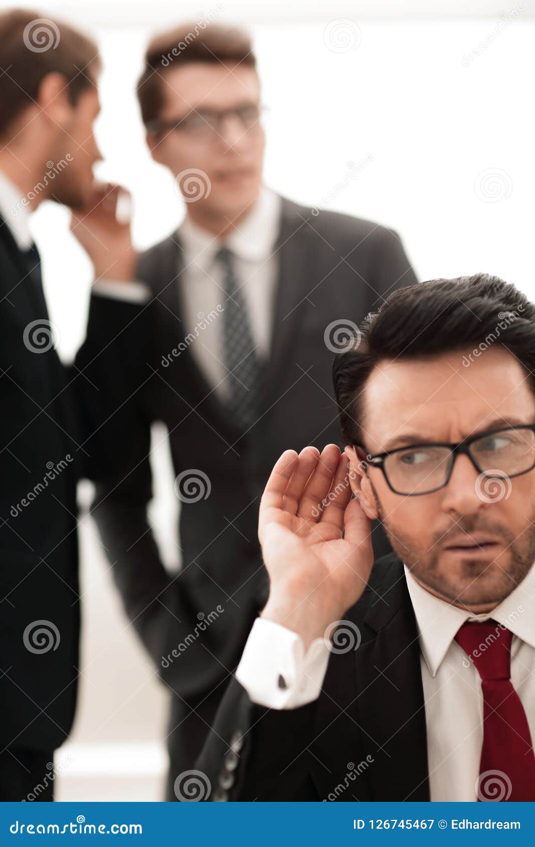 Boss is Trying To Hear Gossip Stock Image - Image of concept, attentive ...