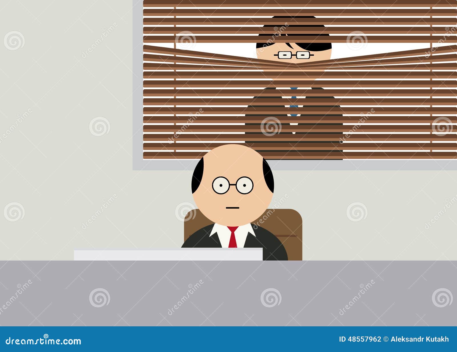 Boss Watching Employees Efficiency, Angry, Dissatisfied Chief, Top ...