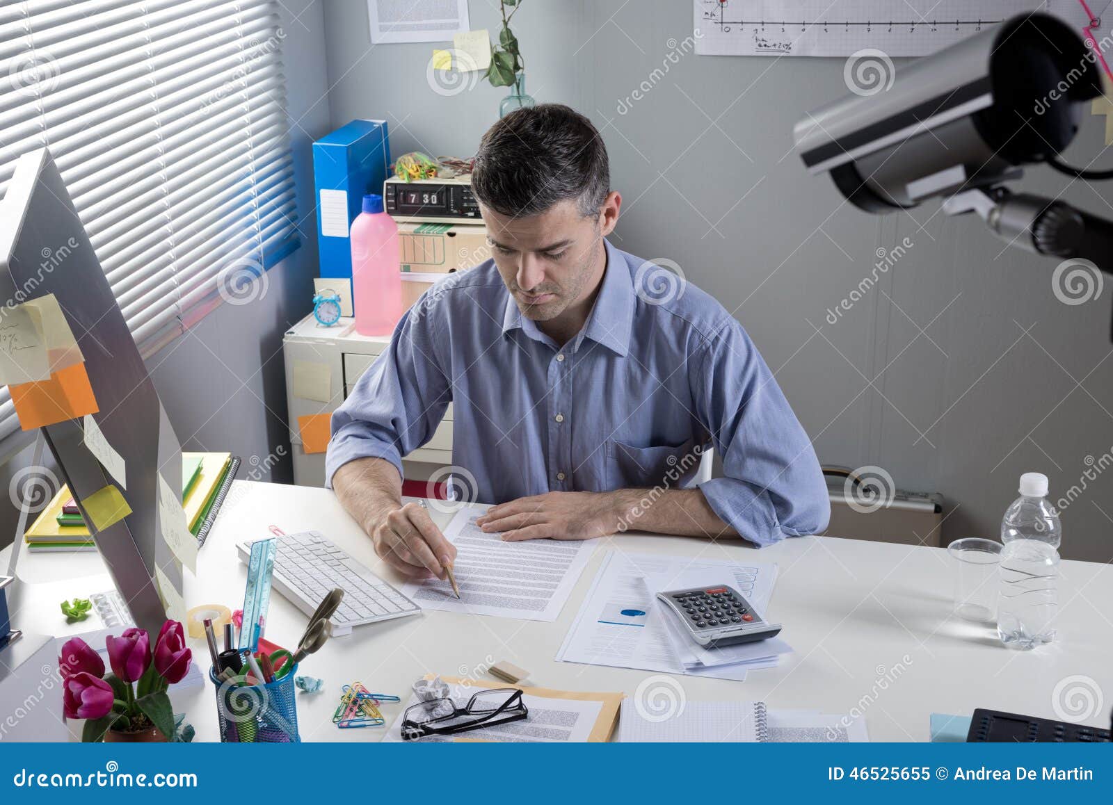 The boss is watching you stock image. Image of business - 46525655