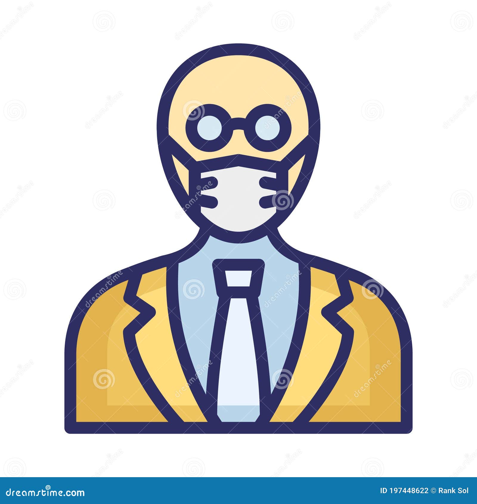 Boss Wearing Mask Vector Icon Which Can Easily Modify or Edit Stock ...