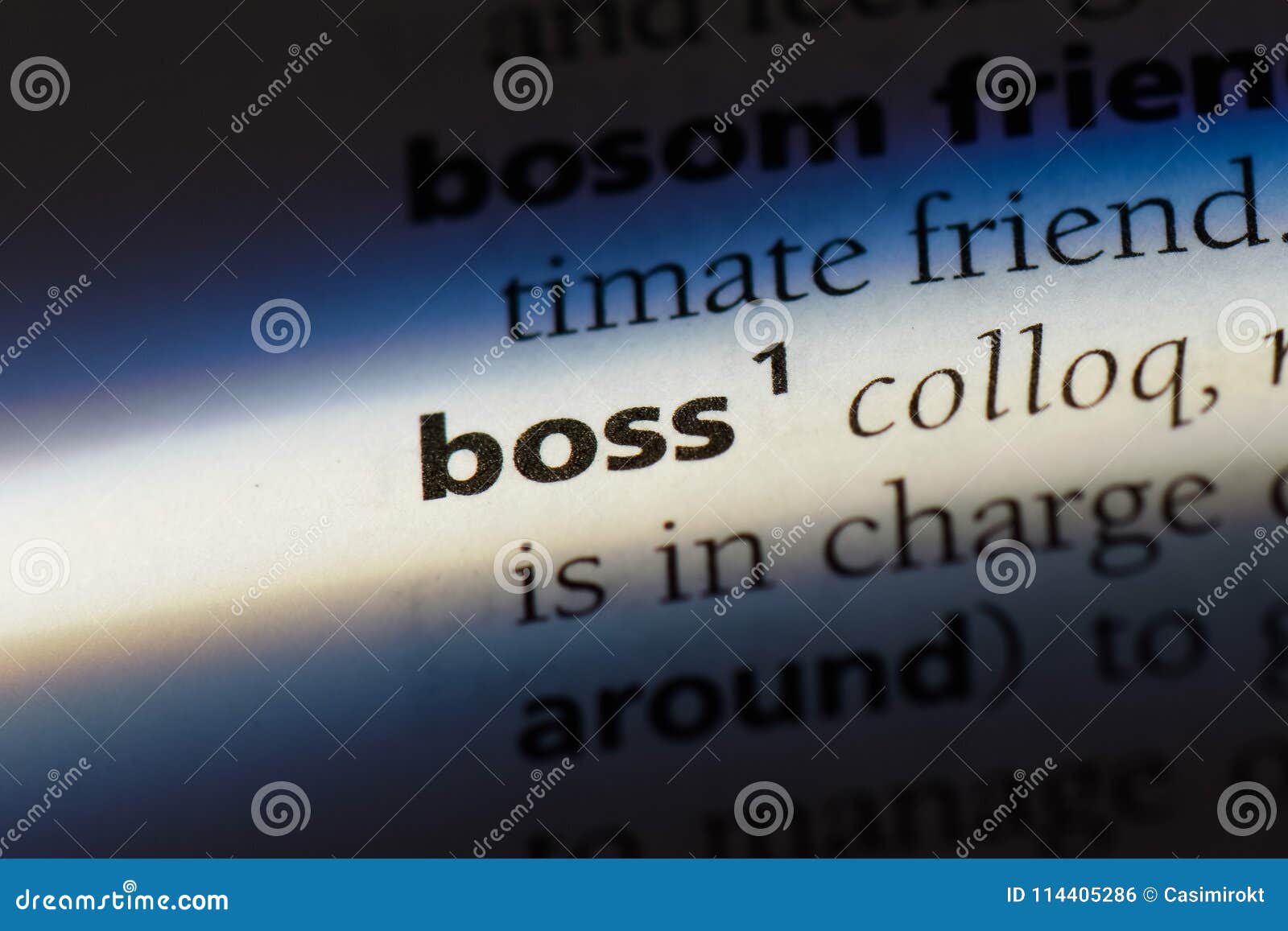 Boss stock photo. Image of text, closeup, macro, info - 114405286