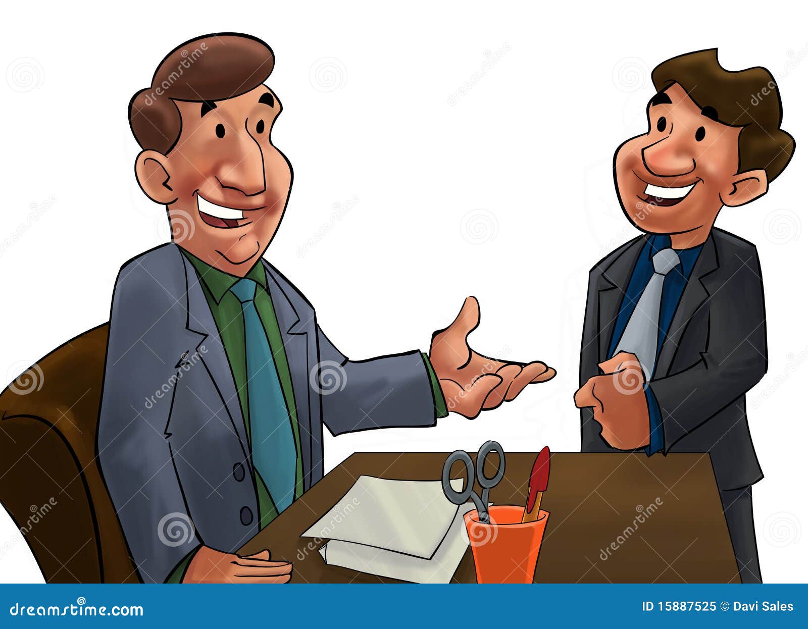 Boss and worker stock illustration. Illustration of concept - 15887525