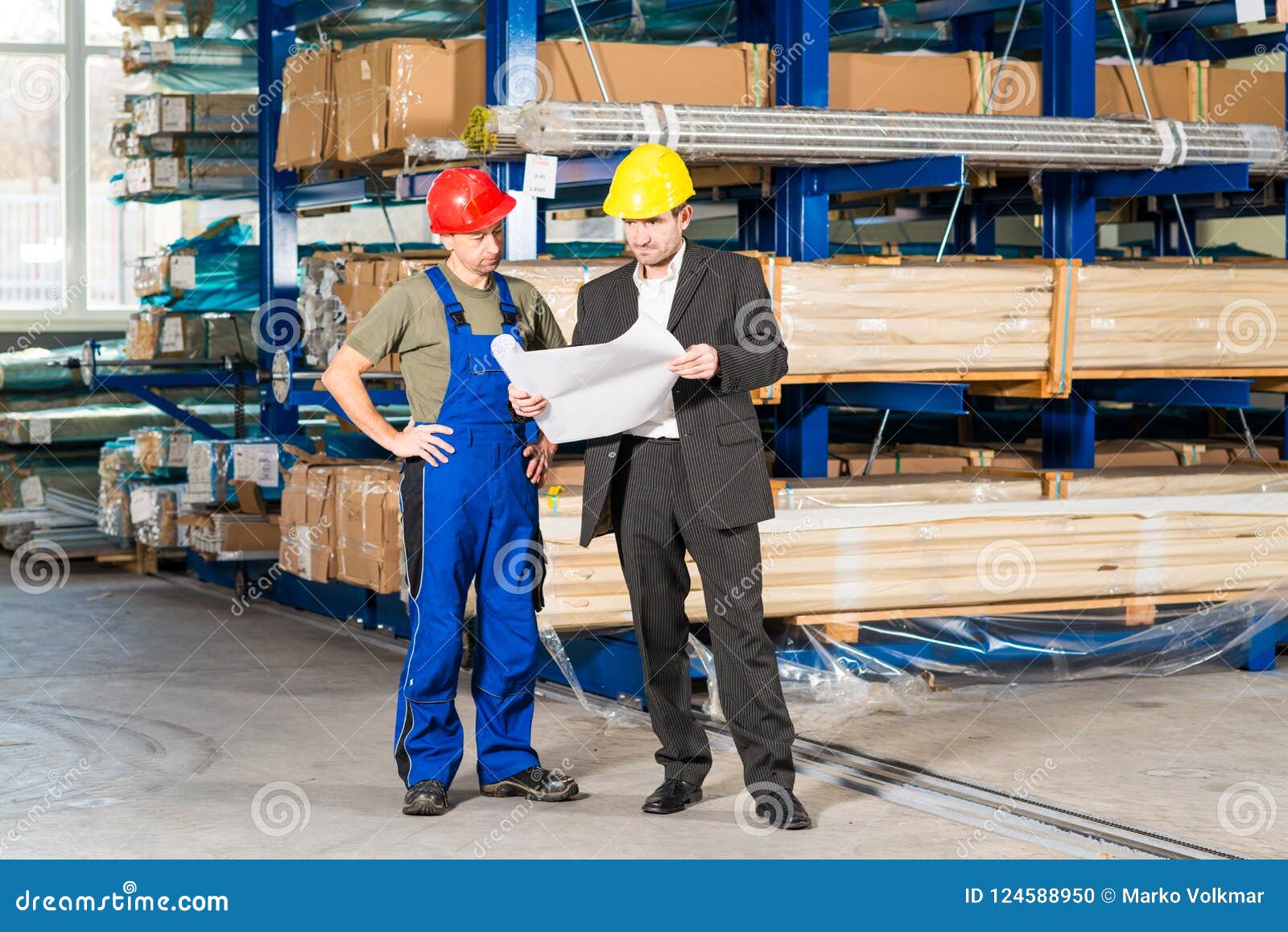 Boss and Worker in Conversation Stock Photo - Image of constructor ...