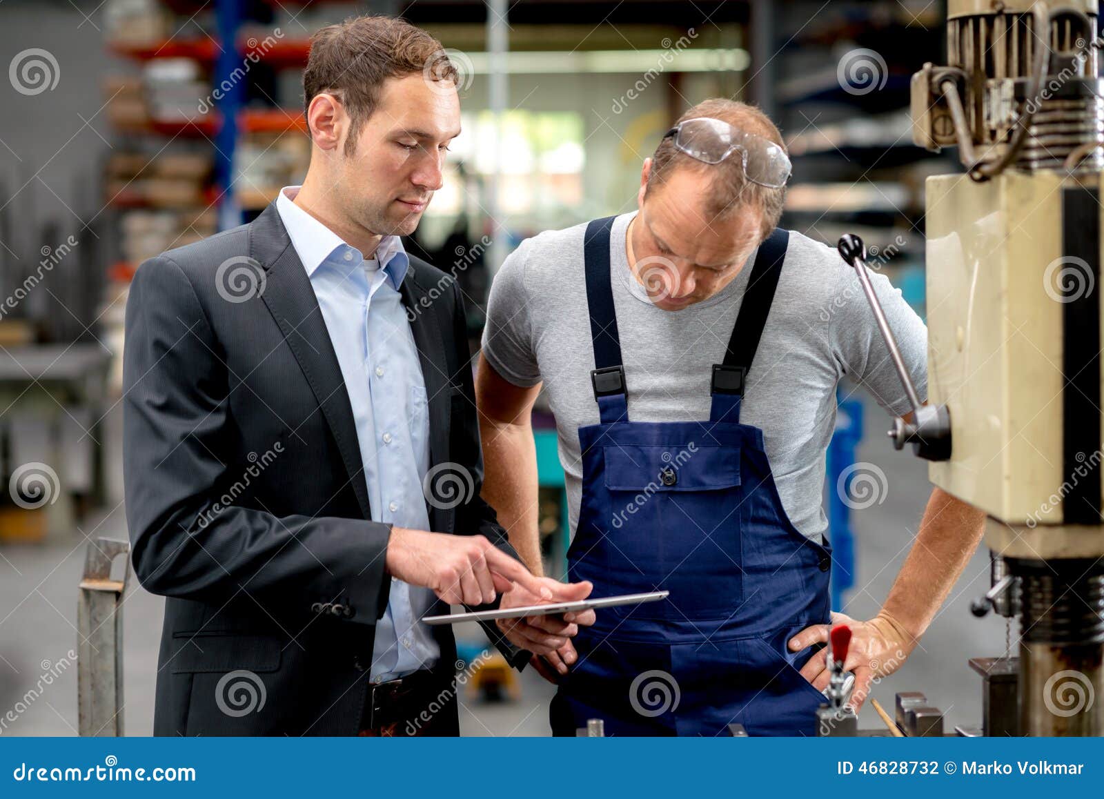Boss and Worker in Conversation Stock Photo - Image of industry ...