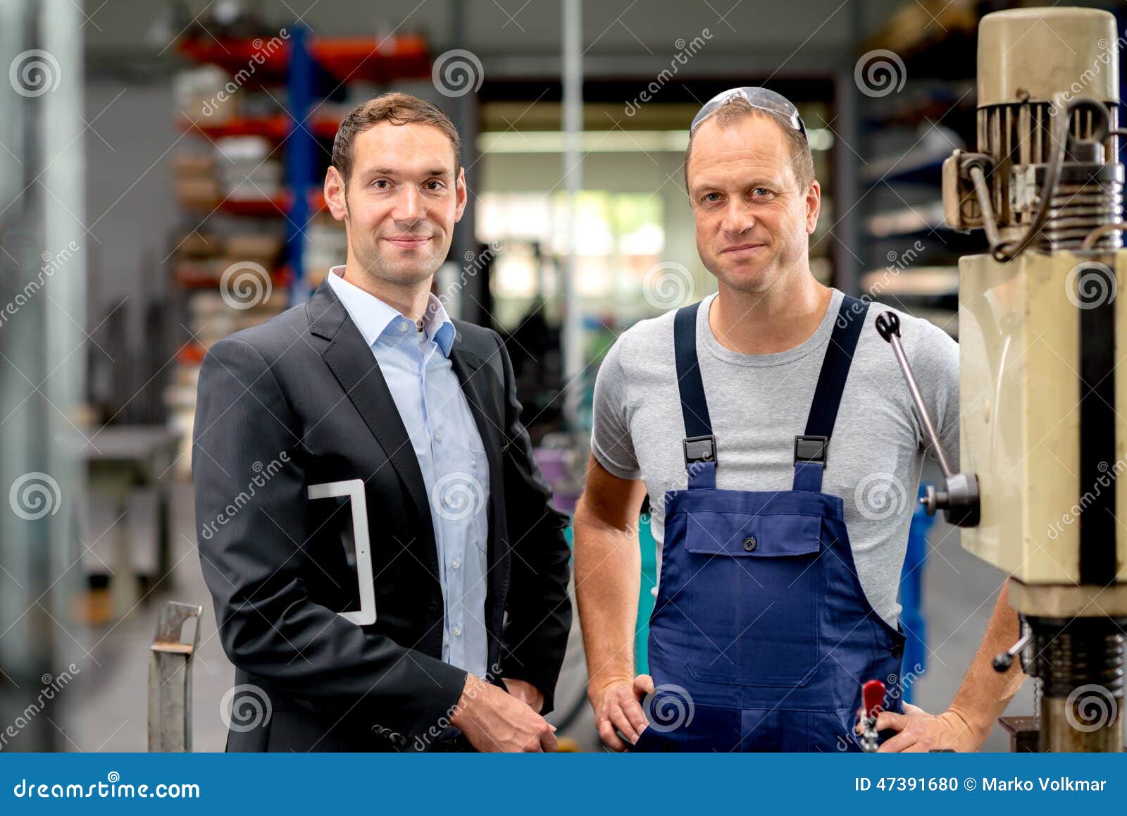 Boss and Worker in Conversation Stock Photo - Image of drill ...