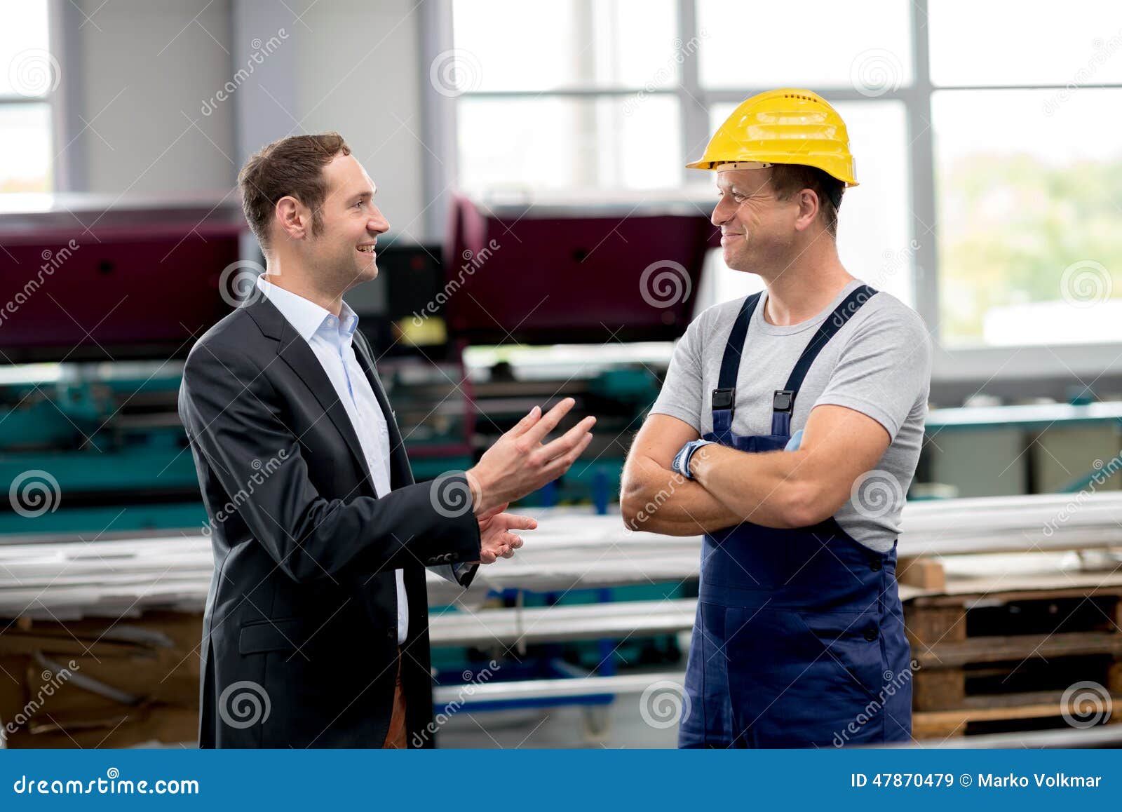 Boss and Worker in Conversation Stock Image - Image of controller ...
