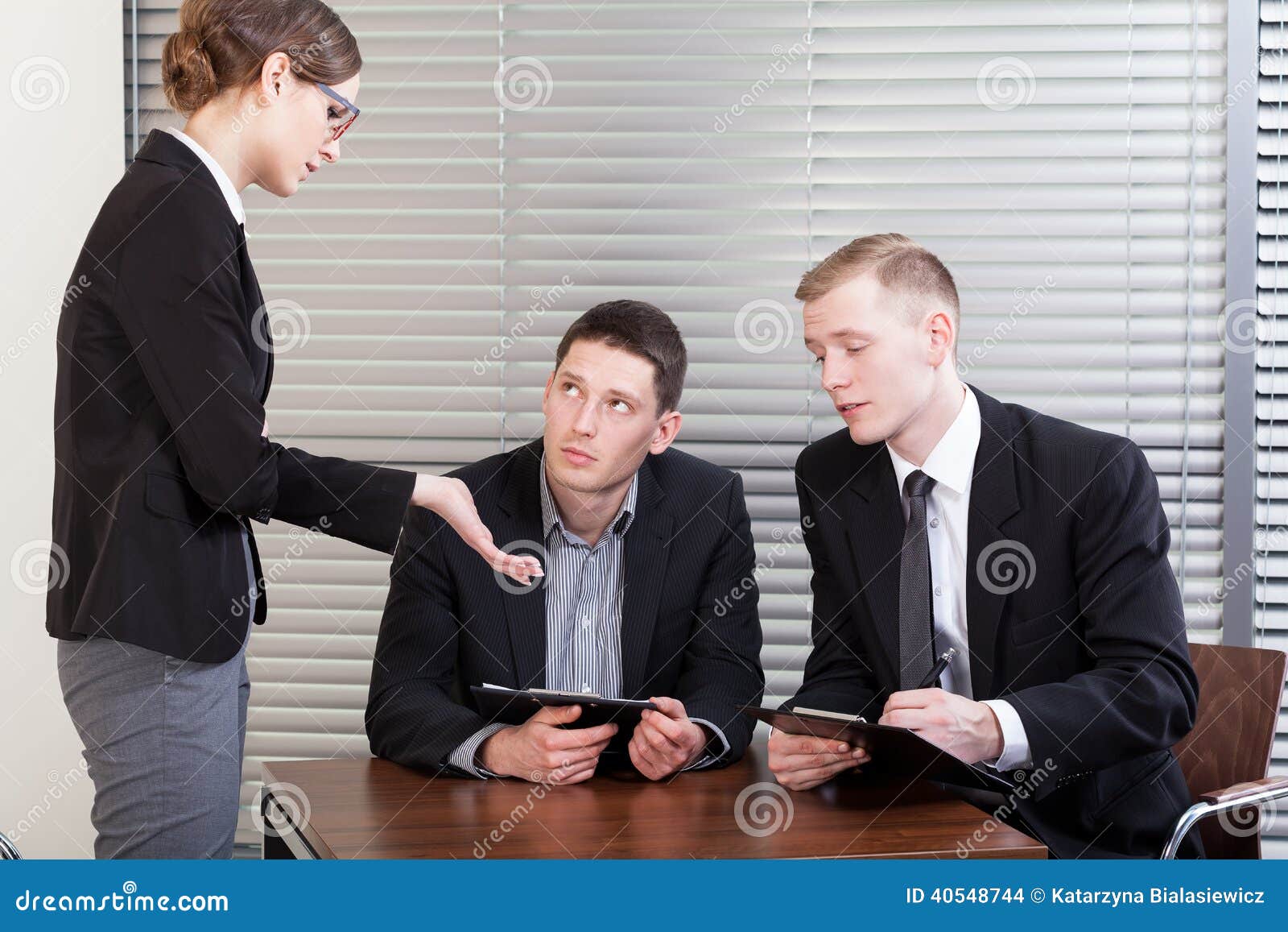 Boss and Workers during Meeting Stock Photo - Image of professional ...