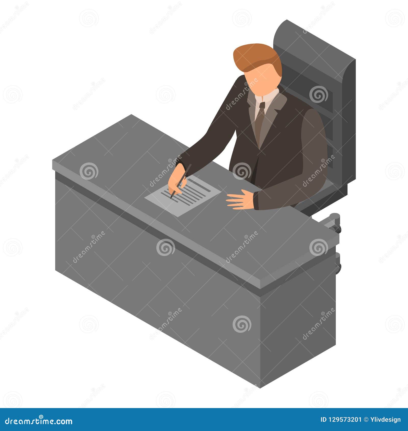 Boss at Workplace Icon, Isometric Style Stock Vector - Illustration of ...