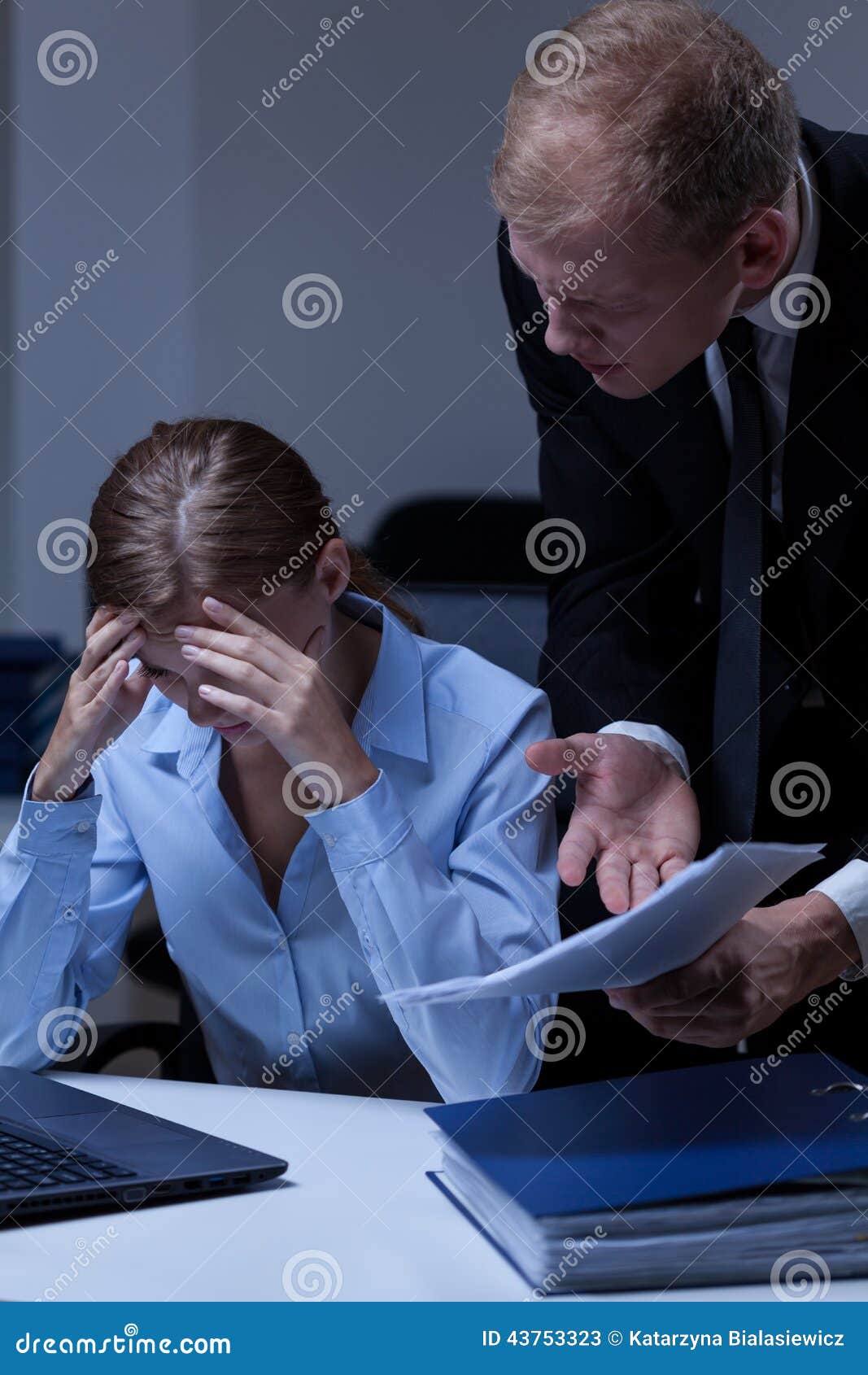 Boss Yelling at Female Worker Stock Image - Image of mistake, office ...