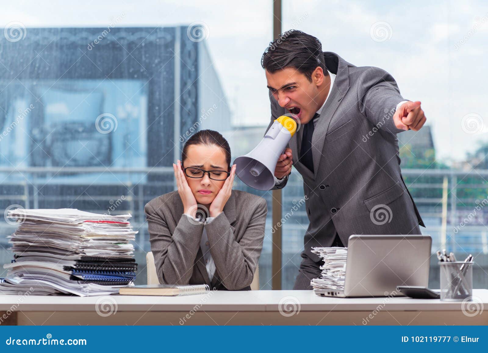 The Boss Yelling at His Team Member Stock Image - Image of conflict ...