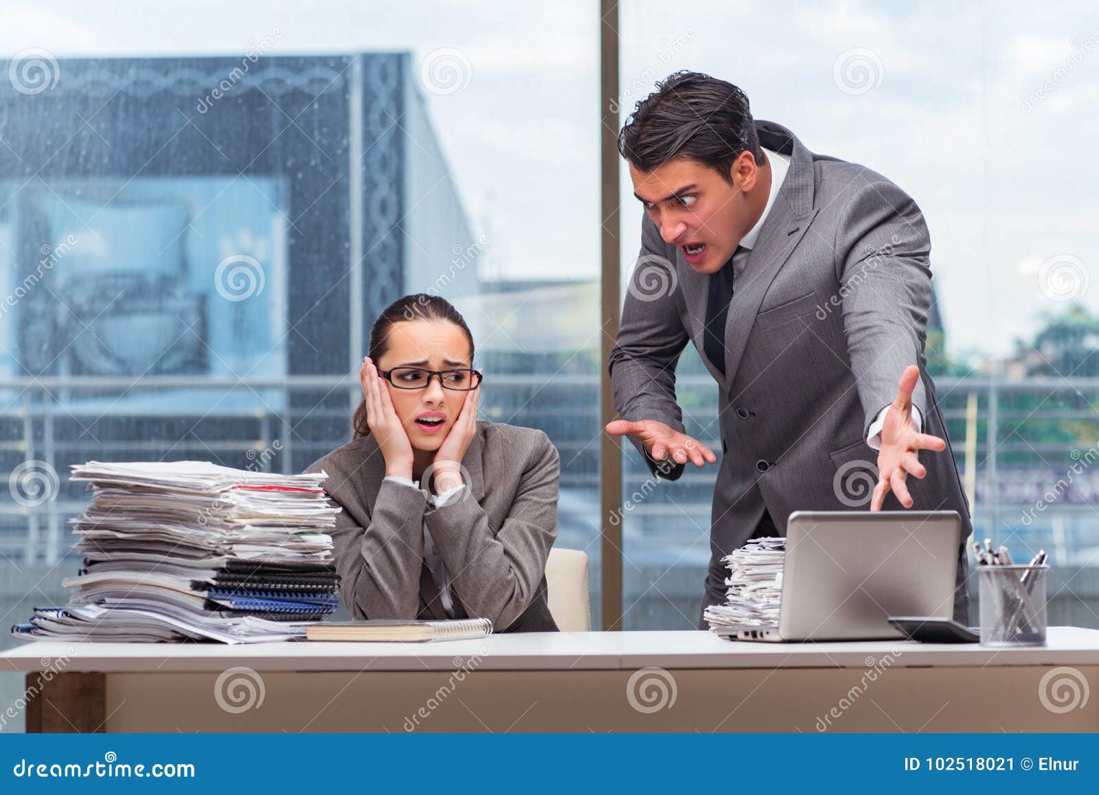 The Boss Yelling at His Team Member Stock Image - Image of problem ...