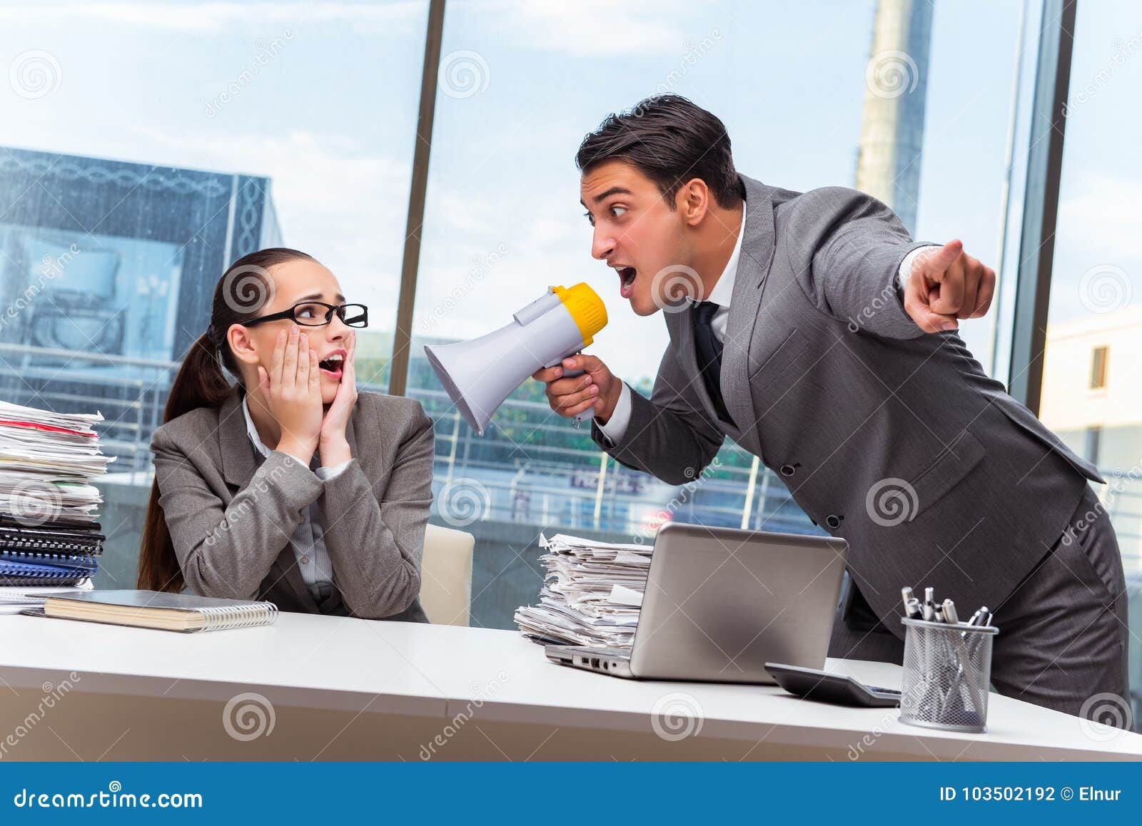 The Boss Yelling at His Team Member Stock Photo - Image of aggressive ...