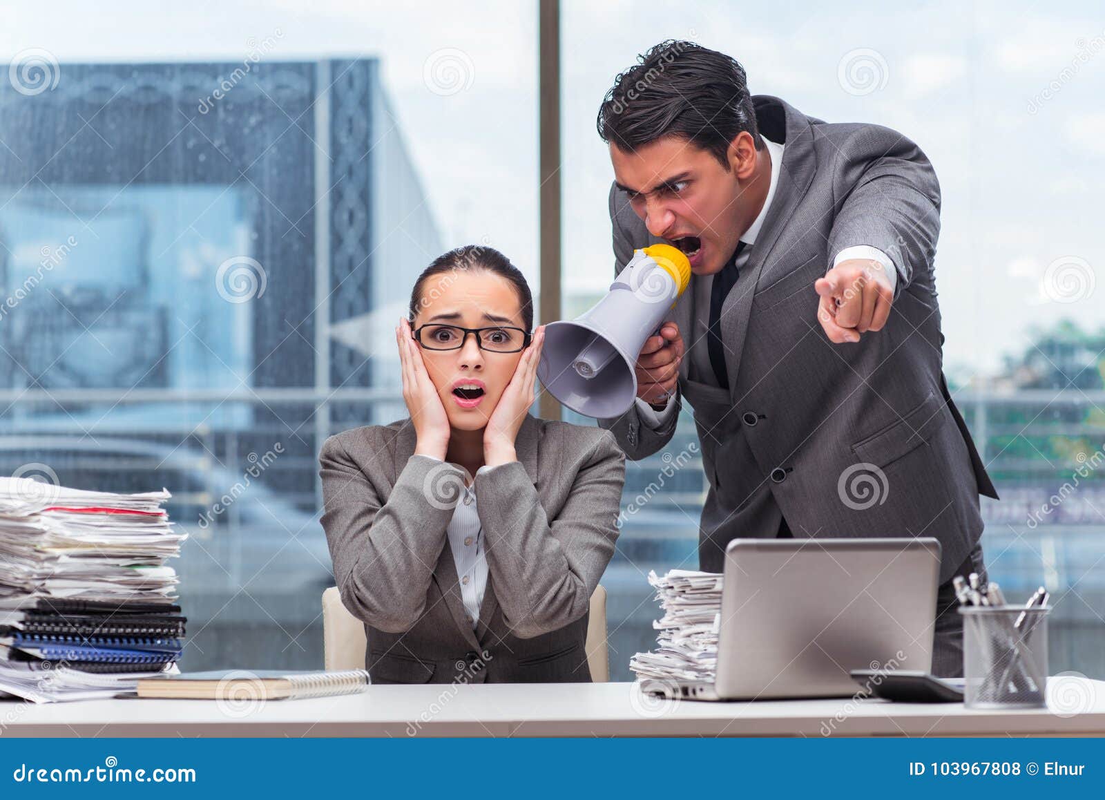 The Boss Yelling at His Team Member Stock Photo - Image of office ...
