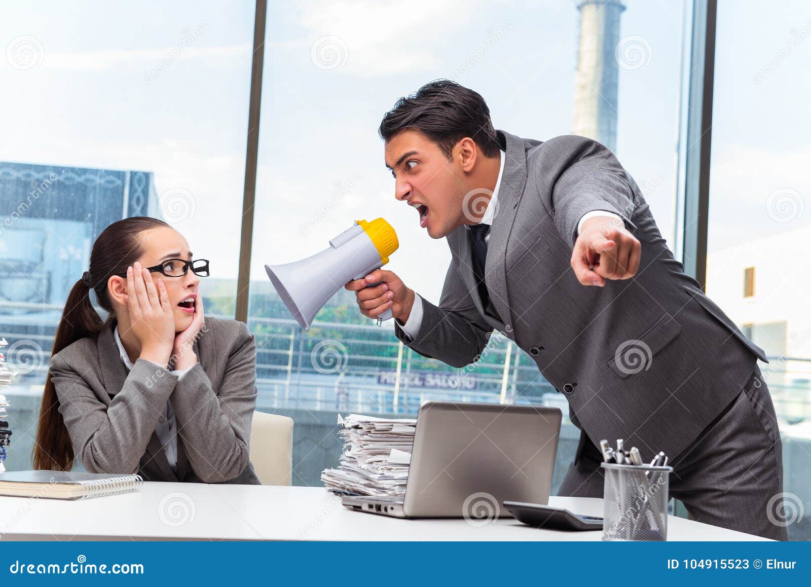 The Boss Yelling at His Team Member Stock Image - Image of frustration ...