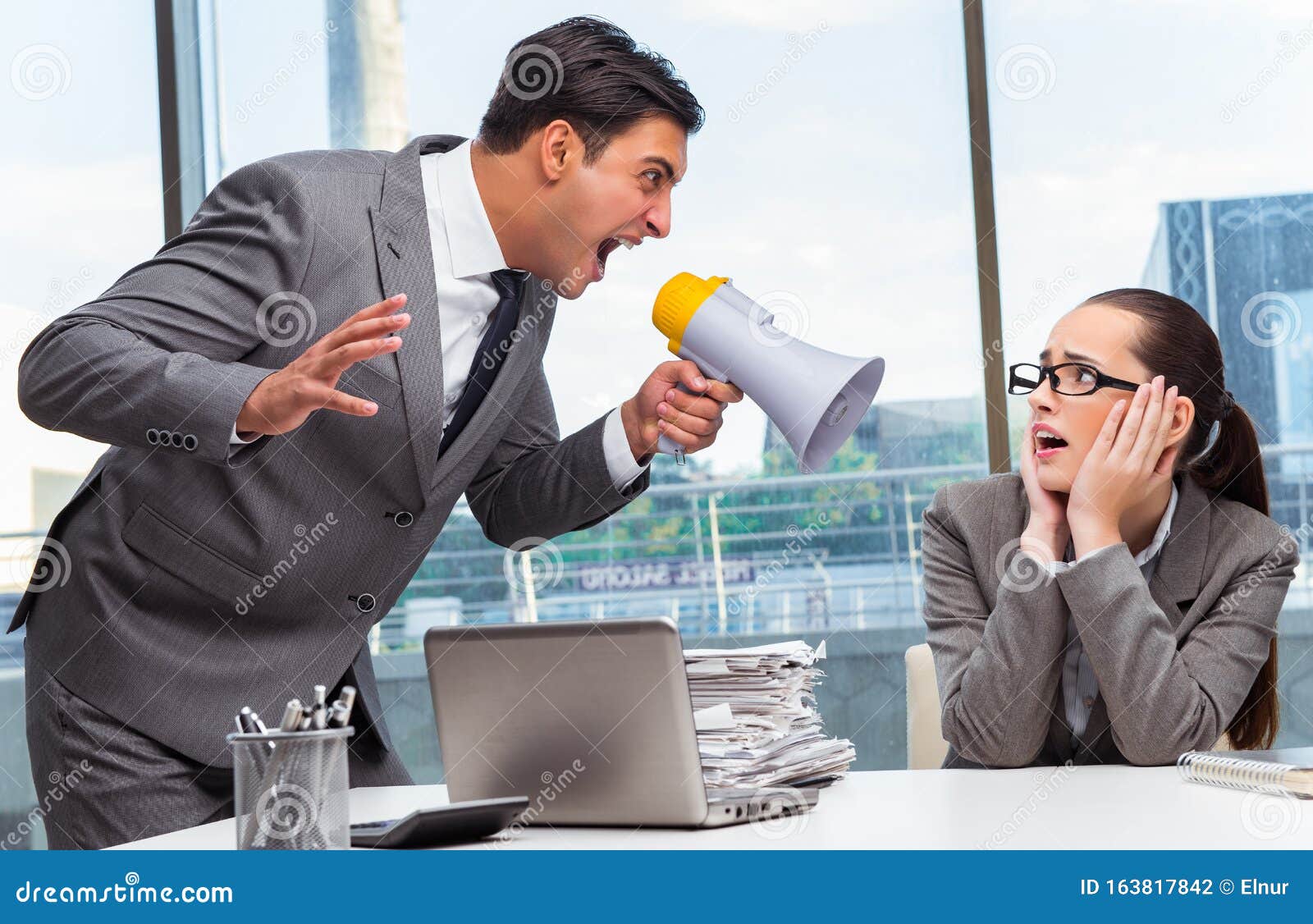 Boss Yelling at His Team Member Stock Photo - Image of mistake ...