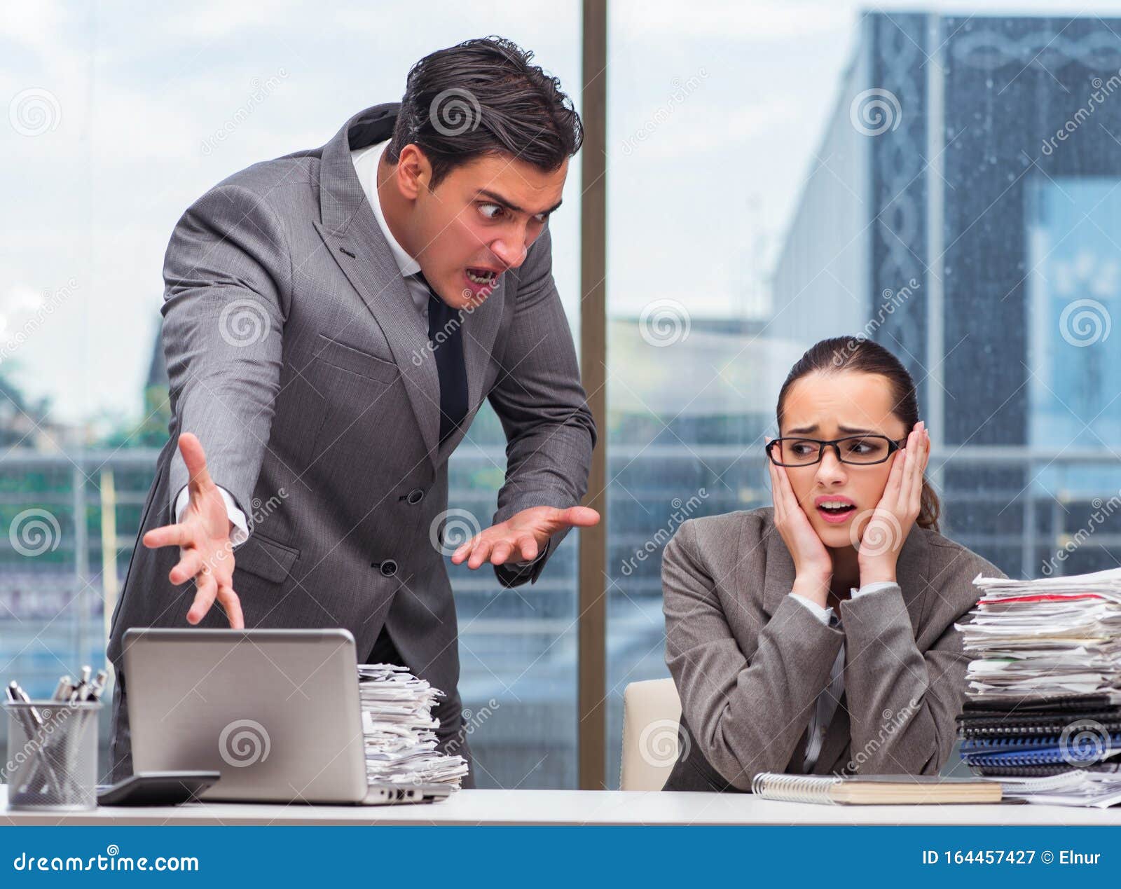 Boss Yelling at His Team Member Stock Image - Image of reprimand ...