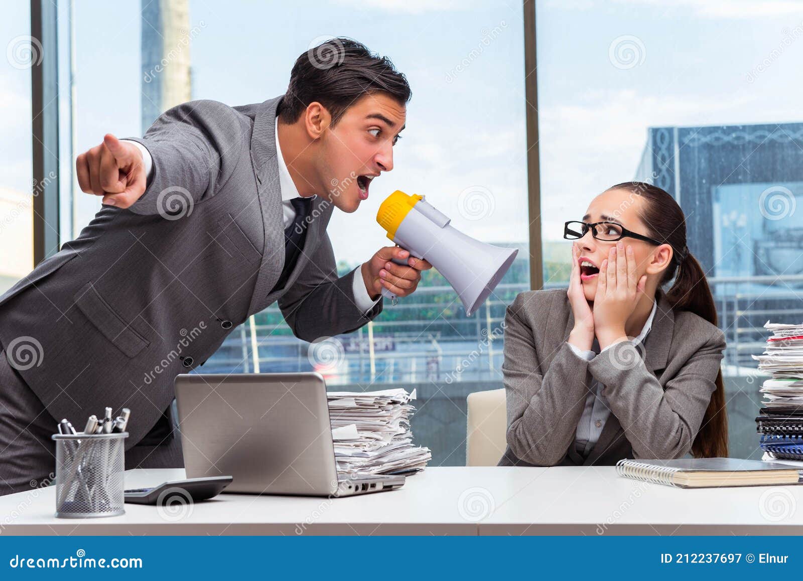Boss Yelling at His Team Member Stock Image - Image of angry, error ...