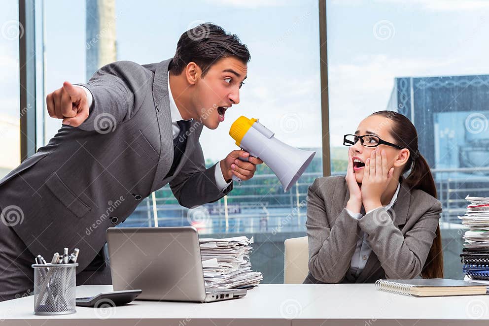Boss Yelling at His Team Member Stock Image - Image of angry, error ...