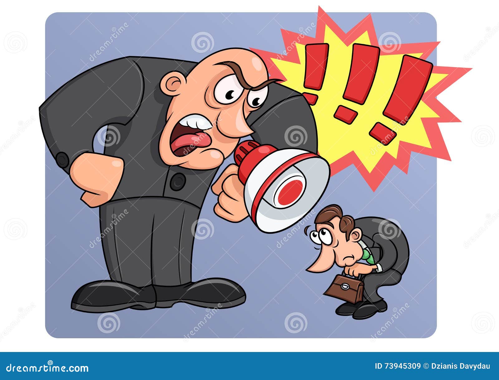 Boss yelling at his worker stock vector. Illustration of loudspeaker ... Boss yelling at his worker stock vector. Illustration of loudspeaker ...