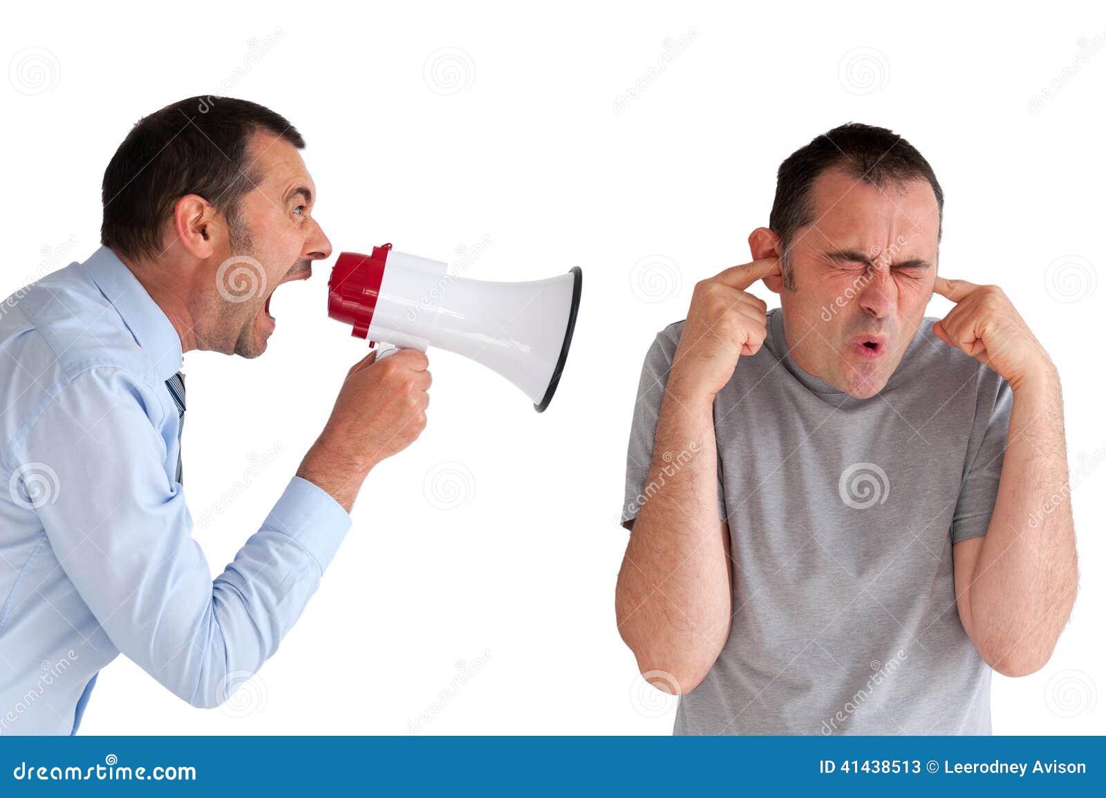 Boss Yelling at a Subordinate Megaphone Stock Image - Image of ...