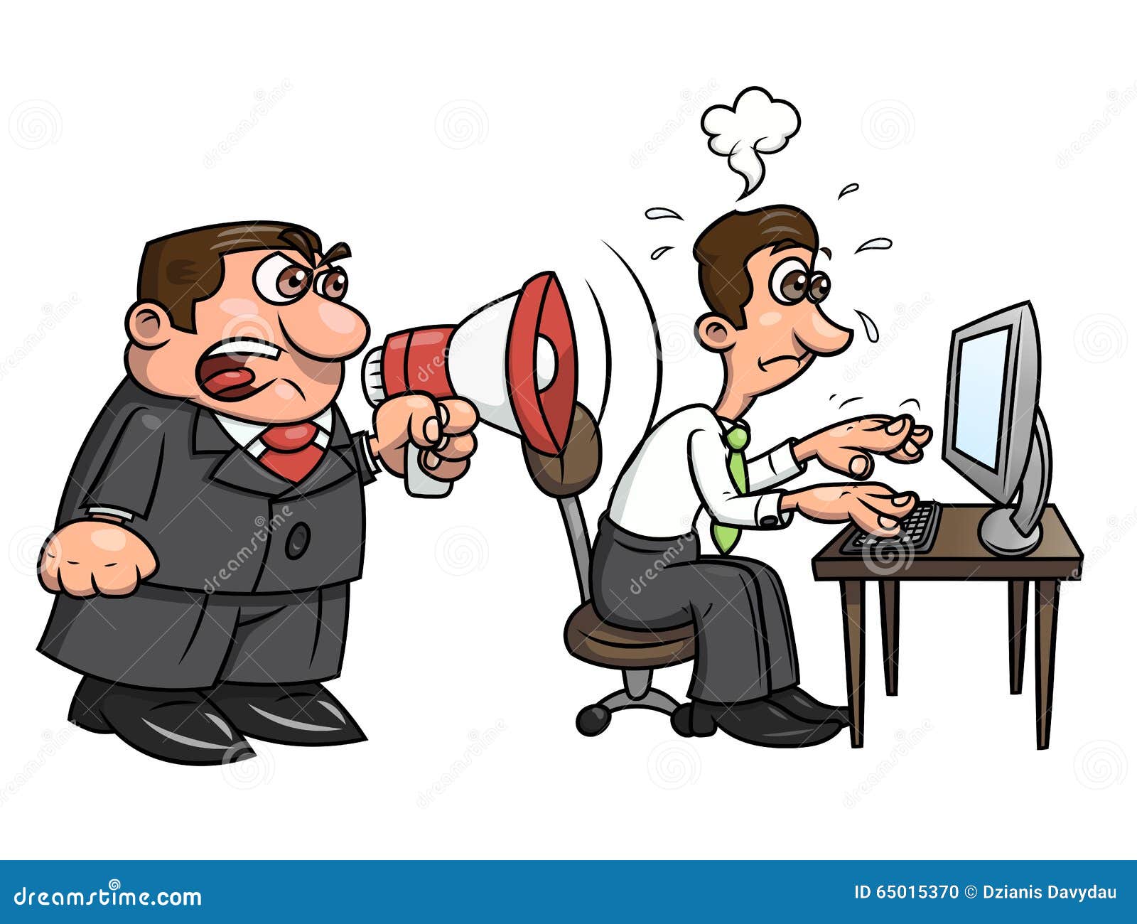 Worker Typing Angry Boss Stock Illustrations – 7 Worker Typing Angry ...