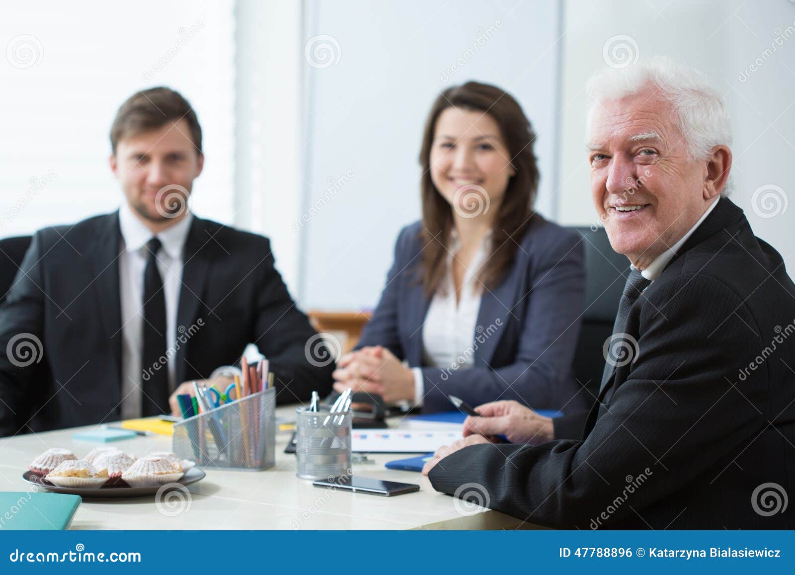 Boss and young employees stock photo. Image of modern - 47788896