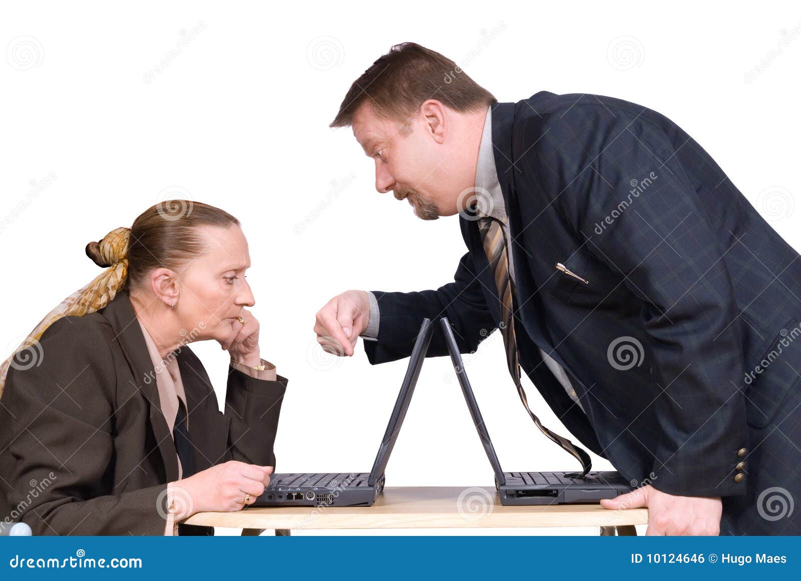 Bossage Co Instruisant L'ouvrier Photo stock - Image du affaires ...