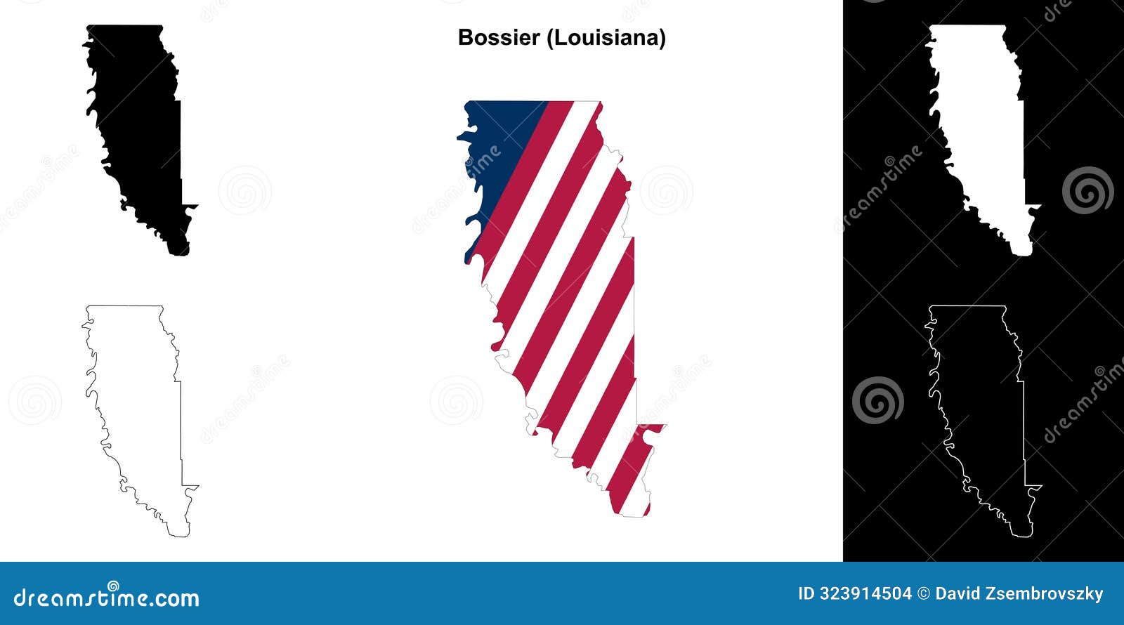 Bossier outline map stock illustration. Illustration of empty - 323914504