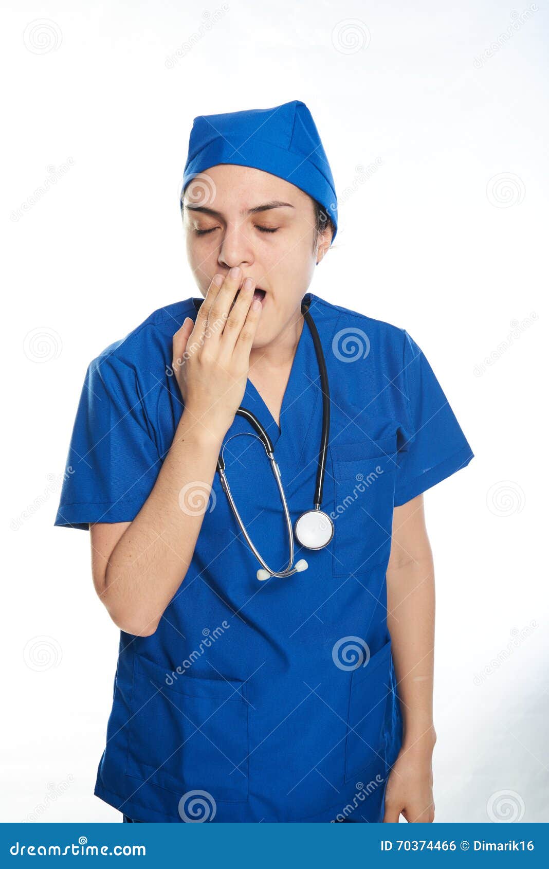 Bostezo cansado doctor foto de archivo. Imagen de cuidado - 70374466