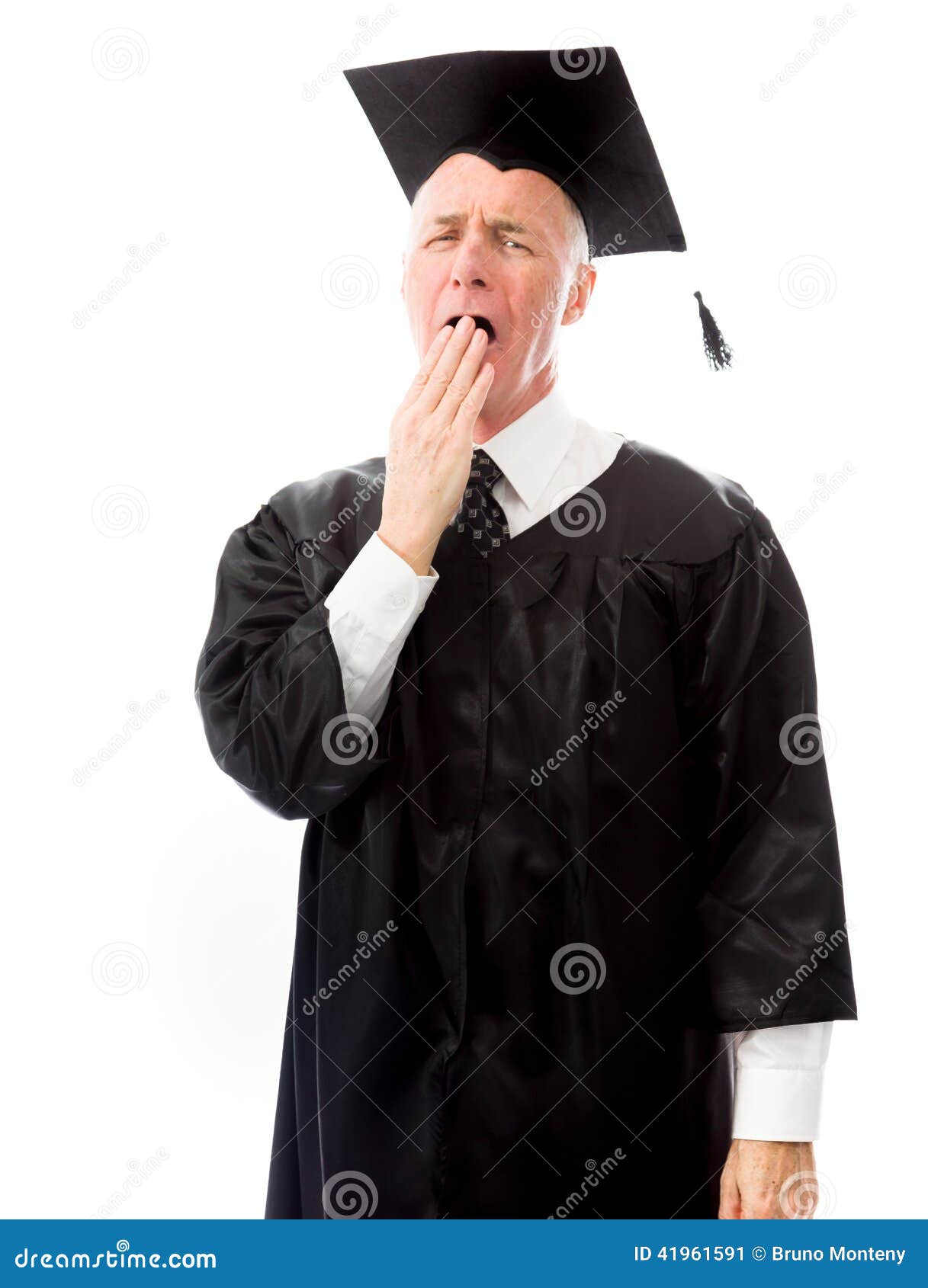 Bostezo Graduado Del Varón Mayor Imagen de archivo - Imagen de adulto ...