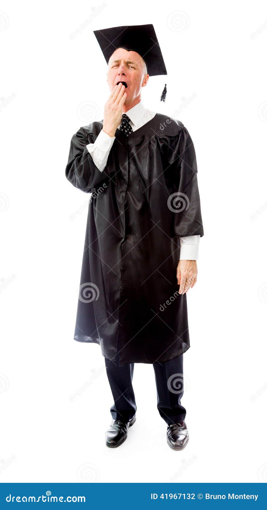 Bostezo Graduado Del Varón Mayor Foto de archivo - Imagen de ropa ...