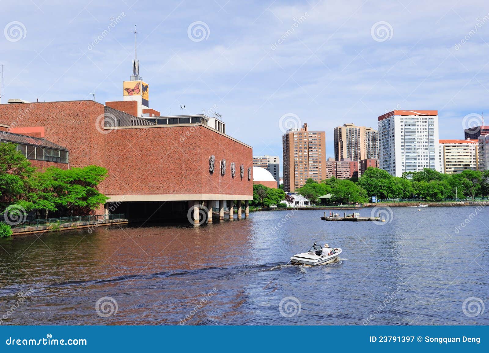 Boston stock image. Image of boat, water, cityscape, architecture ...